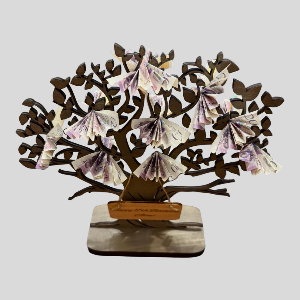 Personalised Wooden Money Tree – Custom Gift for Birthdays, Weddings ...