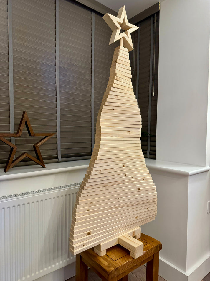 130cm Handmade Wooden Christmas Tree | Rustic Eco Décor – Handcrafted ...