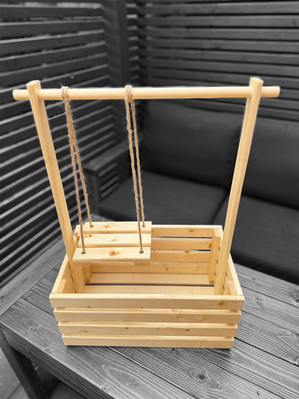 Personalised Wooden Baby Hamper Crate – Handcrafted by EMO
