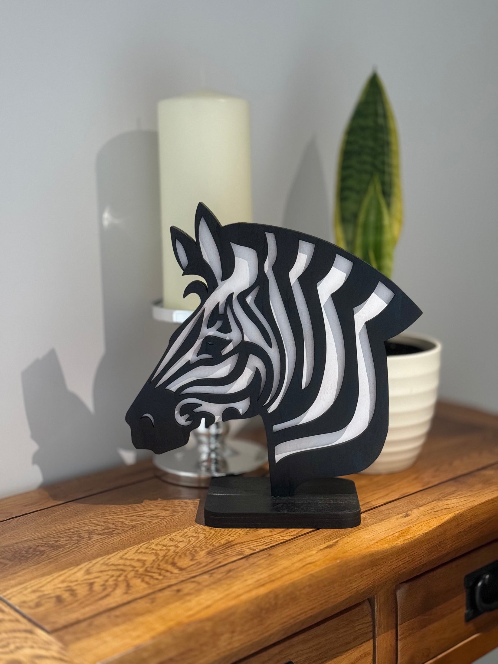 Stylish Zebra Silhouette Décor | Modern Black & White Home Accent ...