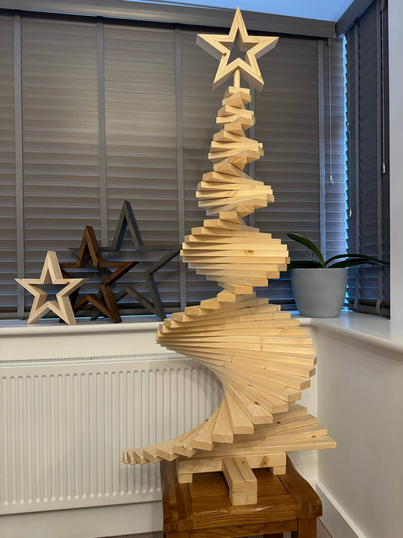 130cm Handmade Wooden Christmas Tree | Rustic Eco Décor – Handcrafted ...